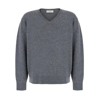 Dunst Kaschmir-Pullover mit V-Ausschnitt - - Knitwear - Herren - Grau - XL