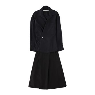 Alexander Wang Robe chemise portefeuille asym&eacute;trique - Femme - Robes - Noir - Taille: 38 FR