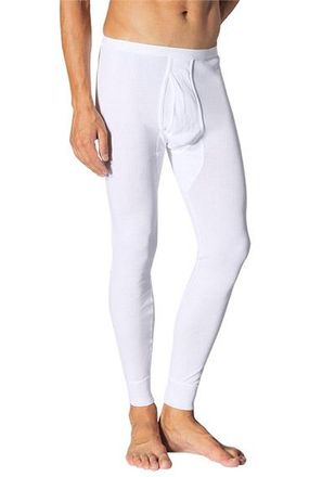 Schiesser Herren Lange Unterhose weiß Reine Baumwolle unifarben