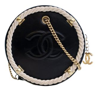 Chanel Black Crumpled Calfskin En Vogue Round Bag