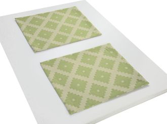 Adam Maroccan Shiraz Light Tischset, Bio Baumwolle, Hellgr&uuml;n, 30 x 40 cm, 2-Einheiten