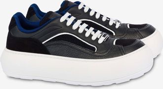 Moschino Sneakers aus Mesh, Kalbsleder und Wildleder - Schwarz