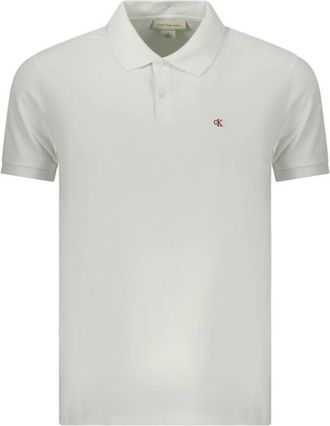 Calvin Klein Homme, Tops, Blanc, Taille: L Polo avec Broderie Signature