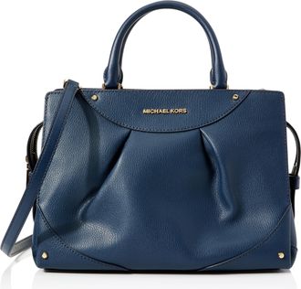 Michael Kors Women MD Satchel Bag, Navy