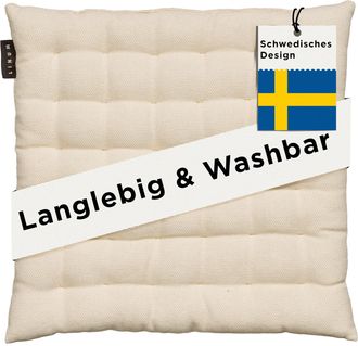 Linum Pepper Stuhlkissen 40x40 aus 100% Baumwolle, Premium Sitzpolster f&uuml;r K&uuml;che, Esszimmer und Outdoor, Komfortables Sitzkissen Stuhl, formstabil, Sitzkiss