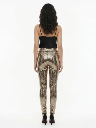 Dolce & Gabbana Womens Gold Elastane Casual Pants