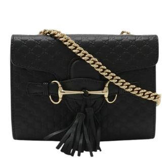 Gucci Pre-owned Microguccissima Leder Schultertasche - - Pre-owned - Damen - Schwarzk - ONE SIZE