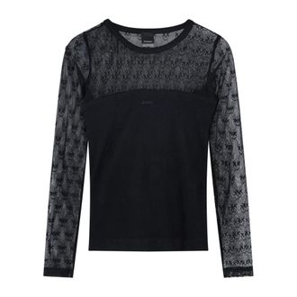 Pinko Pinko, Femme, Tops, Noir, Taille: 38 FR Pull &agrave; Manches Longues et Col Rond