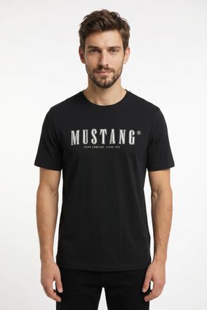 Mustang T-Shirt MUSTANG MU-Alex, Herren, Gr. XXL, schwarz, Jersey, Obermaterial: 100% Baumwolle, bedruckt, regular fit normal, Rundhals, Shirts T-Shirt, plaka