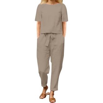 Generic Surv&ecirc;tement complet pour femme, ensemble de pyjama 2 pi&egrave;ces &agrave; manches longues, ensemble de pyjama confortable, v&ecirc;tement de nuit tendance et confortabl