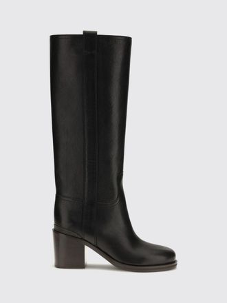 Brunello Cucinelli Kniehohe Stiefel aus glattem Kalbsleder mit mittlerem Absatz
