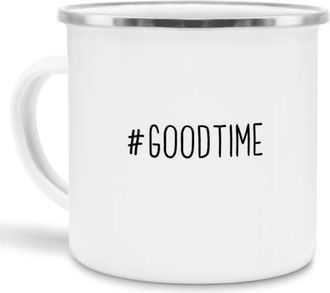 Tassendruck Hashtag-Emaille goodtime - Cool/Modern/Lustig/Geschenk-Idee/Emaille gro&szlig;