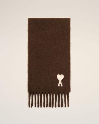 Ami Ami Paris - Echarpe marron en alpaga Ami de Coeur Marron Chocolat - TU - Unisex