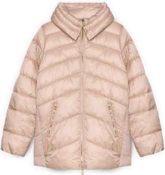 Fiorella Rubino Femme, Vestes, Beige, Taille: 52 FR Doudoune à Col Montant