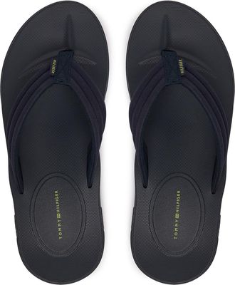 Tommy Hilfiger Zehentrenner Tommy Hilfiger Molded Hilfiger Lth Beach Sandal FM0FM05802 Dunkelblau