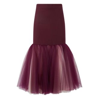 Moschino Bleistiftrock mit elegantem R&uuml;schenbesatz - - Skirts - Damen - Braun - S