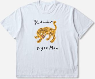Visvim Men s Jumbo T-Shirt Tiger Man White