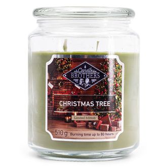 Candle-Brothers Gro&szlig;e Duftkerze im Glas mit Deckel | Christmas Tree | Duftkerze Tanne | Kerze 2 Docht | Kerze lange Brenndauer | Geschenk f&uuml;r Frauen