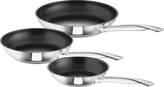 Rohe Germany ROHE-Germany Bobby, 3-tlg., Edelstahl Bratpfanne 20 cm, 24 cm und 28 cm, Induktion, 258121-03