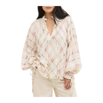Barbour Femme, Blouses et Chemises, Multicolore, Taille: 36 FR Asker Check Ruffled Blouse