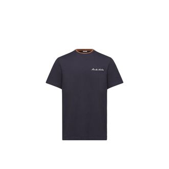 Moncler Moncler T-shirt En Coton &Agrave; Logo Brod&eacute;, Homme, Bleu, Taille: 3xl
