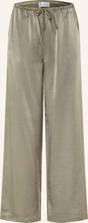 Oh April Oh April Marlenehose Verde Aus Satin gruen