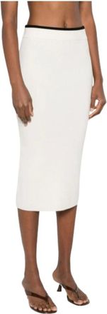 Pinko Pinko, Femme, Jupes, Blanc, Taille: 40 FR Jupe en Laine Mérinos et Cachemire