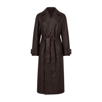 Nour Hammour Langer Lammfell-Trenchcoat - - Coats - Damen - Braun - XS
