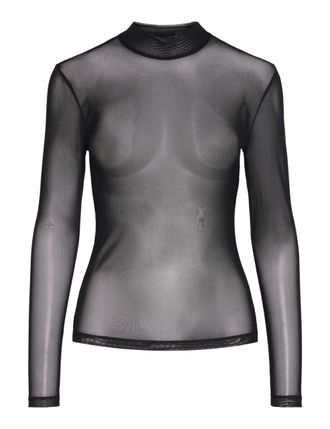 Pieces Pcninni Ls T-Neck Mesh Top Noos Bc