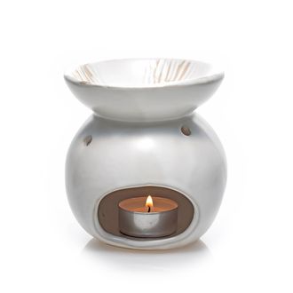 Pajoma Duftlampe Relief weiß, Höhe 11,5 cm