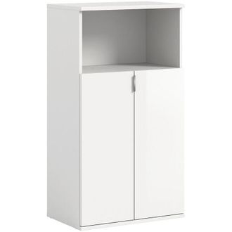 ebuy24 ProjektX Schuhschrank 2 T&uuml;ren 1 Fach wei&szlig; Hochglanz