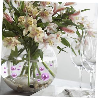 PartyKindom 125 Stück Teiliges Schwimmende Runde Ungebohrte Dekoperlen Lavendelviolett Künstliche Vasenfüllperlen aus Robustem Material Vielseitig Einsetzbar für 