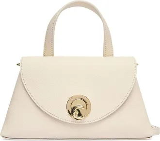 Coccinelle Bicolor Grainy Leather Top Handle Bag - Beige