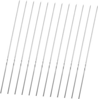 Angoily 20 St&uuml;ck Teiliges Edelstahl Grillspie&szlig;e Lange Flache Schaschlikspie&szlig;e aus Edelstahl Wiederverwendbar rutschfeste Oberfl&auml;che f&uuml;r Fleisch und Gem&uuml;se Bei