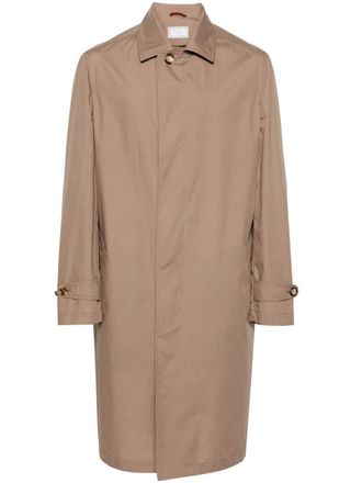 Brunello Cucinelli manteau long &agrave; simple boutonnage - Marron