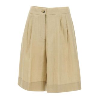 Kaos Kaos, Femme, Shorts, Beige, Taille: 40 FR Shorts Femme en Lin Couleur Corde