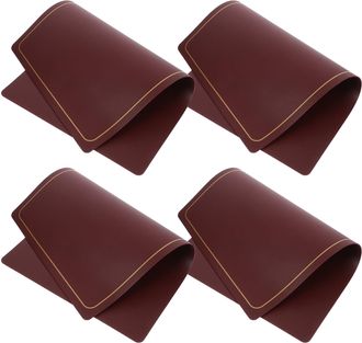 Lurrose 4 St&uuml;ck PU Tischsets Platzsparend rutschfest Hitzebest&auml;ndig Wasserabweisend f&uuml;r Esstisch K&uuml;che Restaurant