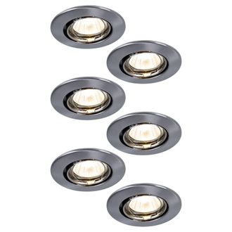 ETC Shop Einbauspots Deckenspot Deckenleuchte 30&deg; schwenkbar schwenkbar Dimmbar Lampe 6x