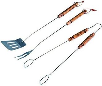 Campingaz 63946 Grillbesteck 3-teilig, mit Lederschlaufen