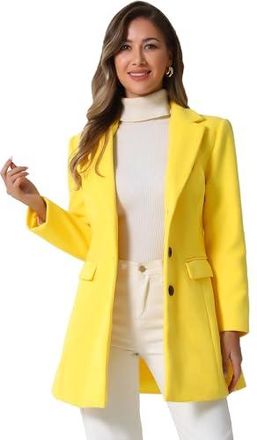 Allegra K Manteau &agrave; Fermeture boutonn&eacute;e &agrave; Revers pour Femmes Costume dHalloween 17 S
