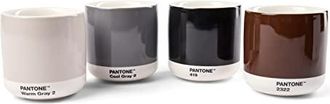 Pantone Porzellan Latte Macchiato Thermobecher, 220ml, 4er-Set: Warm Gray 2 C, Cool Gray 2 C, Brown 2322, Black 419 C