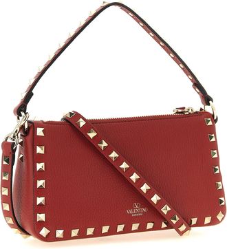 Valentino Garavani Rockstud Shoulder Bag - Red