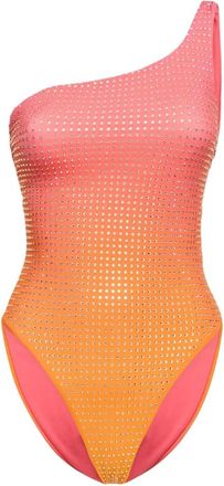 Self Portrait Femme, Maillots de bain, Orange, Taille: 32 FR Maillot de bain une &eacute;paule avec strass