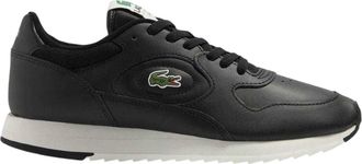 Lacoste Linetrack Sneaker f&uuml;r Herren, Leder (Schwarz/Naturwei&szlig;)