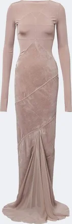 Rick Owens Robe longue Combo en velours et tulle