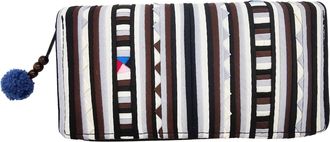Panasiam Portemonnaie Akha Tribe | ethno Geldb&ouml;rse aus Baumwolle | Geldbeutel Purse Wallet | vegan & fair, graubraun, 20x10cm