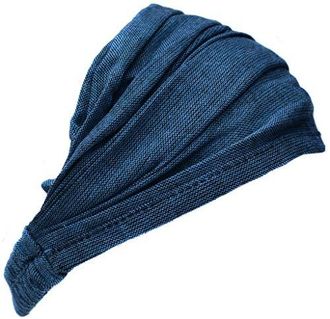 Gheri Bandana / Bandeau en coton &eacute;lastique, style hippie / boh&egrave;me - Little Kathmandu - Bleu - Taille Unique