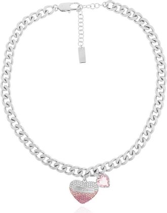 Marc Jacobs Femme, Accessoires, Gris, Taille: ONE Size Heart Balloon Pave Necklace