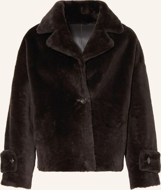 Manzoni24 Manzoni 24 Lederjacke Zum Wenden braun