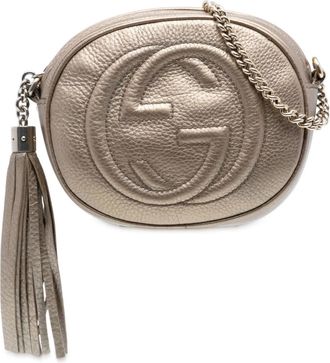 Gucci Hobo Bags - Mini Metallic Pebbled Calfskin Soho Chain Crossbod - Gr. unisize - in Gold - für Damen